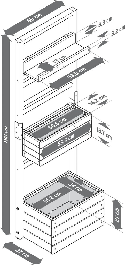 Tchibo - Zelená stěna s flexibilně zavěsitelnými policemi »Elin« - barva: černá