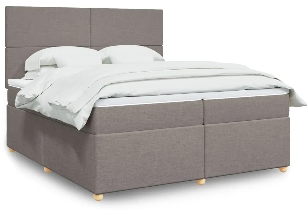 Box spring postel s matrací taupe 200x200 cm textil 3291384
