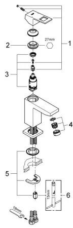 GROHE 2313200E - Umyvadlová baterie EUROCUBE velikost S lesklý chrom