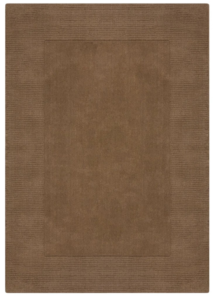 Flair Rugs koberce Kusový ručně tkaný koberec Tuscany Textured Wool Border Brown ROZMĚR: 120x170