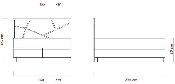 Čalouněná postel s matracemi a úložným prostorem NAOMI 160x200 cm béžová