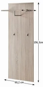 Panel s věšákem MARIO New Typ D-6, dub sonoma