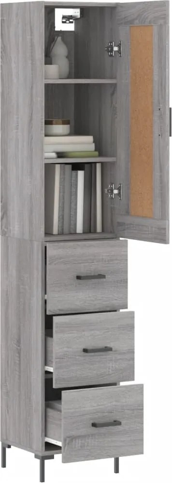 Skříň highboard šedá sonoma 34,5 x 34 x 180 cm kompozitní dřevo 3200199