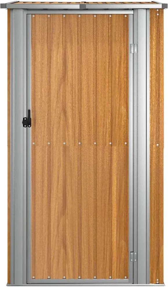Zahradní domek hnědý 118,5 x 97 x 209,5 cm pozinkovaná ocel 150902