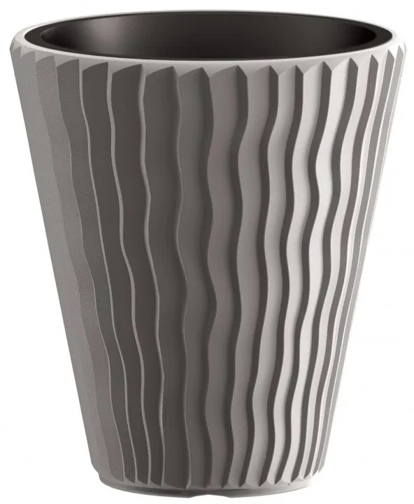 Prosperplast Květináč mrazuvzdorný SANDY nízký, pr. 35 cm - barva šedá (405U) DBSP350-405U
