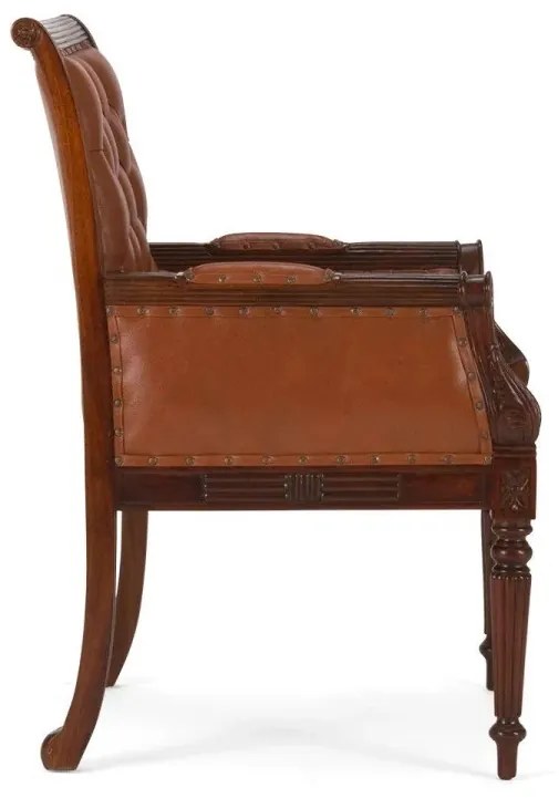 furniture-nabytek.cz - Kancelářské křeslo Camford II, masivní pravá kůže, lakované, hnědé