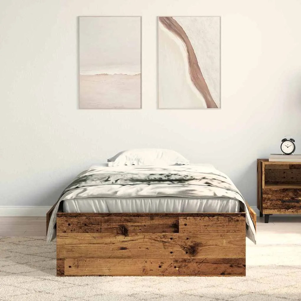 Rám postele Staré dřevo 90 x 200 cm Kompozitní dřevo 3333987