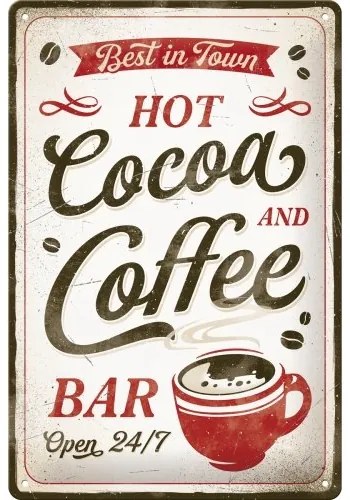 Postershop Plechová cedule: Hot Cocoa and Coffee - 20x30 cm