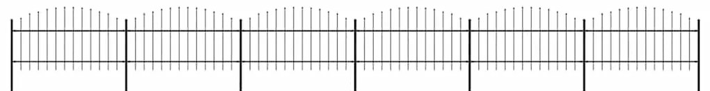 Zahradní plot s kopím nahoře ocelový 1005 x 125 cm černý 277726