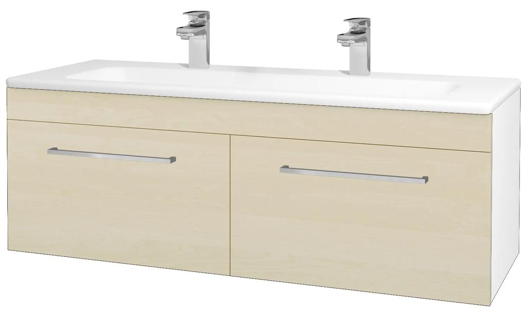 Dřevojas Koupelnová skříň ASTON SZZ2 120 Varianta: N01 Bílá lesk / Úchytka T01 / M05 Béžová mat