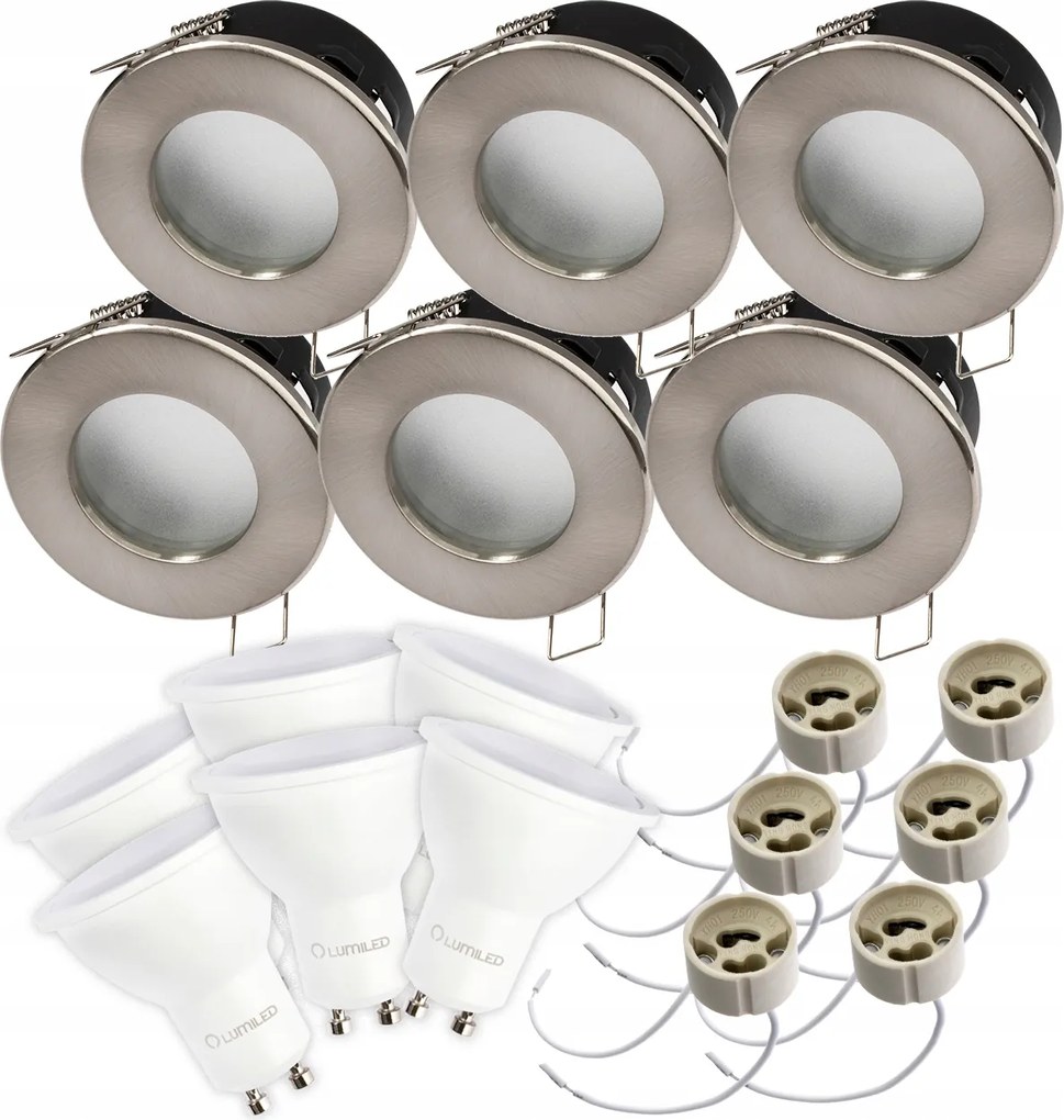 6x Halogenové Hermetické stropní svítidlo Podbitka Led žárovka GU10 1,5W