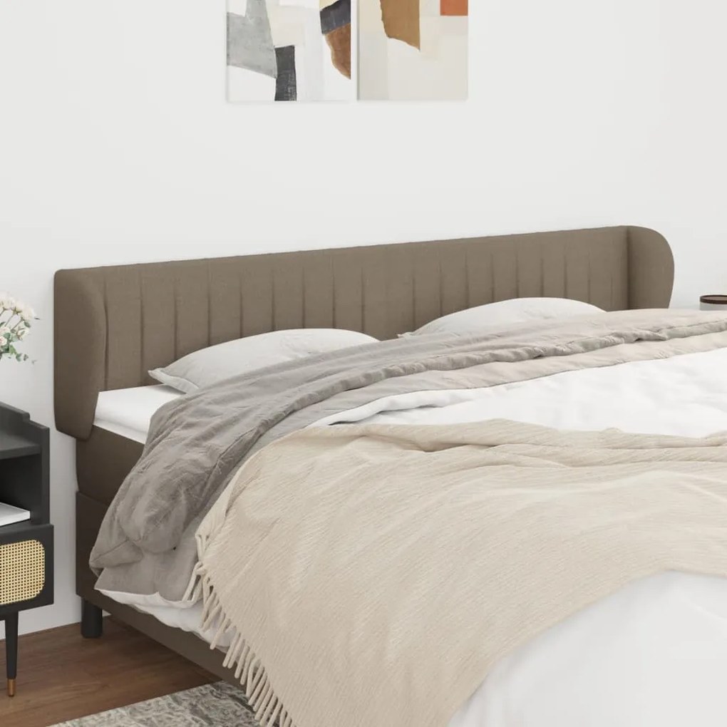 Čelo postele typu ušák taupe 203x23x78/88 cm textil 3117408