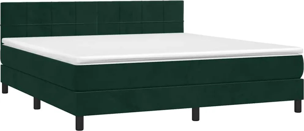 Box spring postel s matrací tmavě zelená 180x200 cm samet 3141320