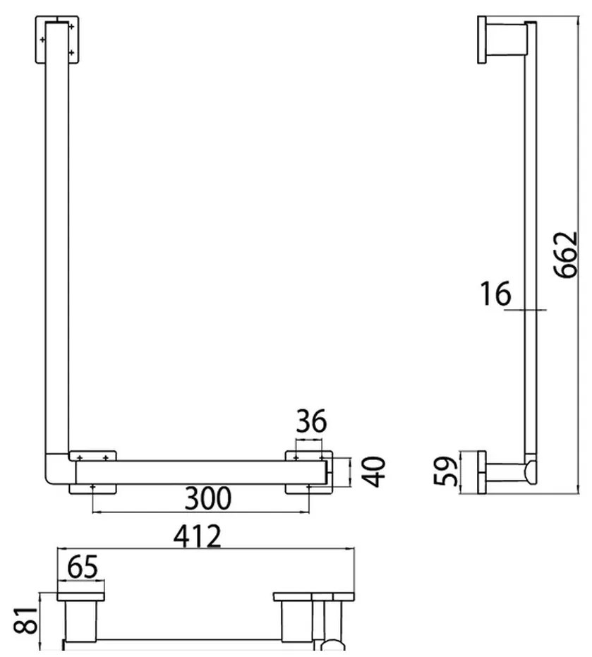 Emco Loft - Rohové madlo 90°, chrom 057000107