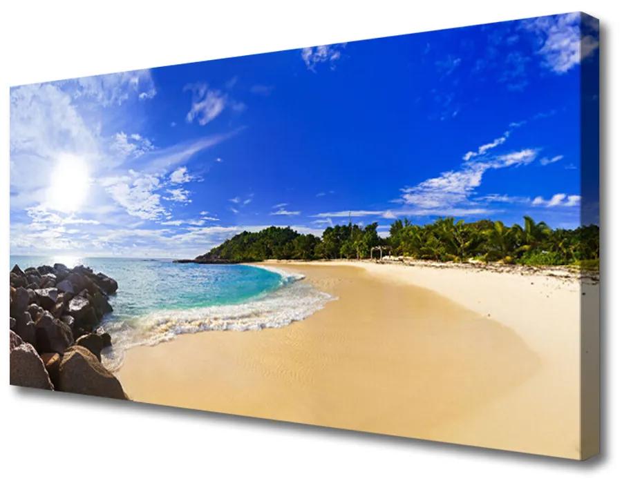 Obraz na plátně Slunce Moře Pláž Krajina 140x70 cm