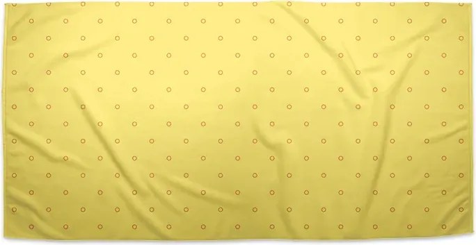 Sablio Ručník Červené kroužky na žluté - 70x140 cm
