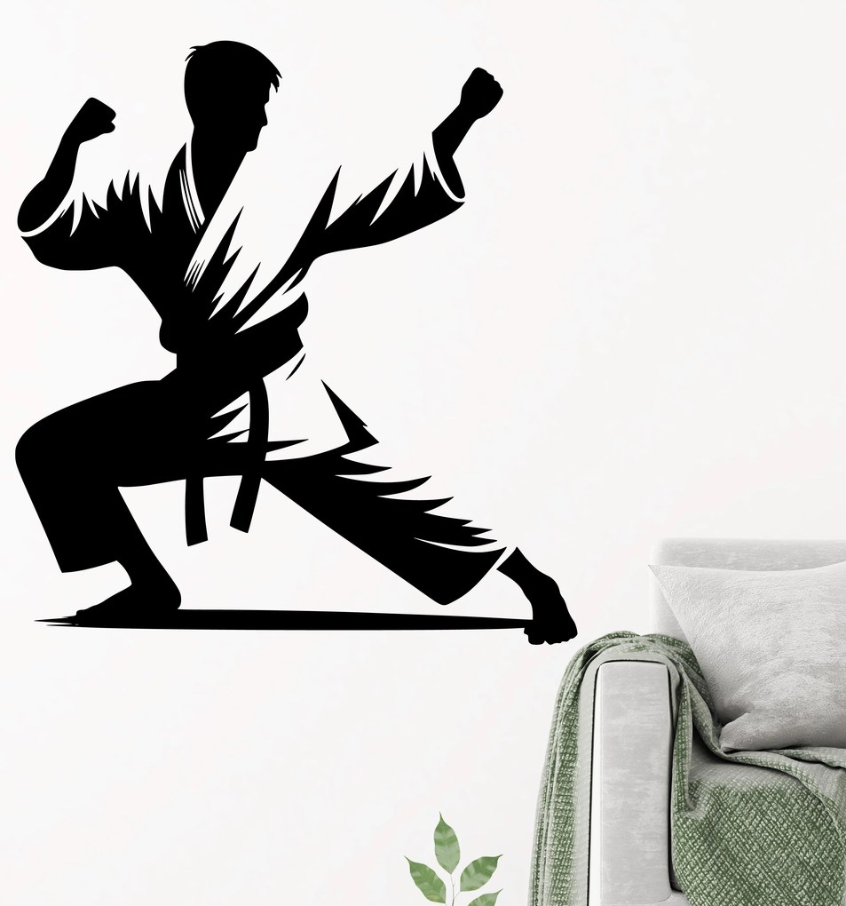 Živá Zeď Samolepka na zeď Karate Barva: černá