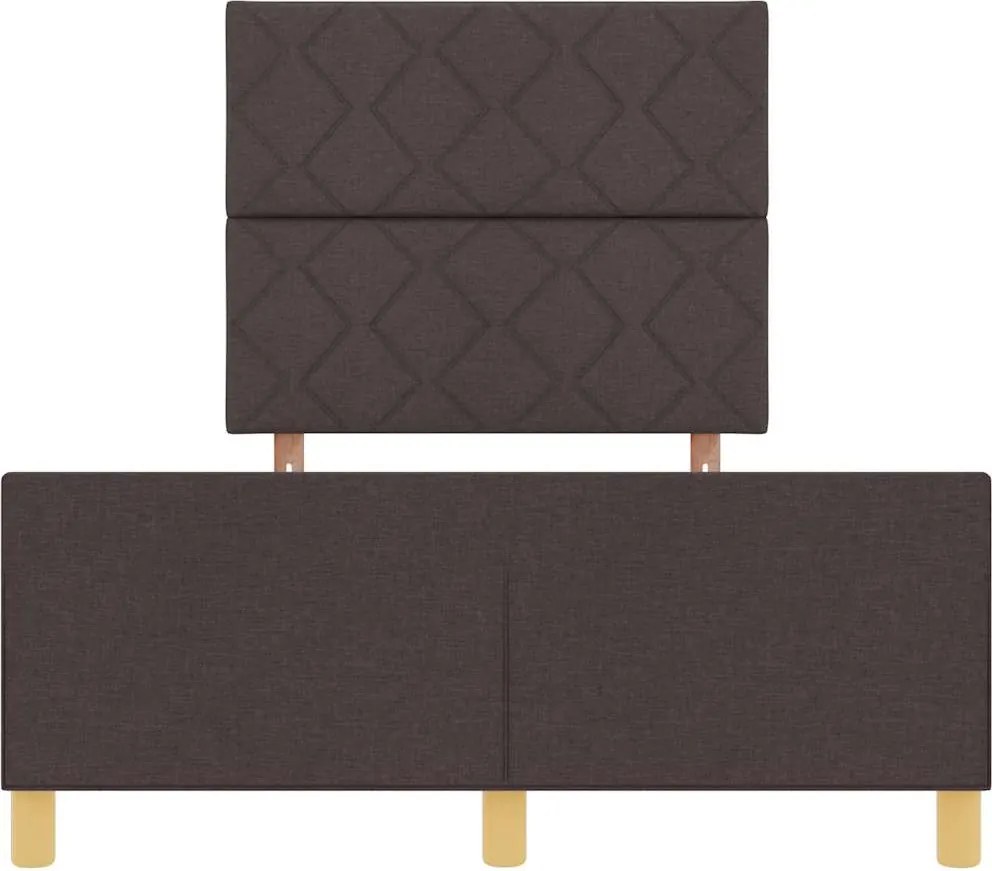 Rám postele s čelo Tmavě hnědá 120 x 190 cm textil 3344791