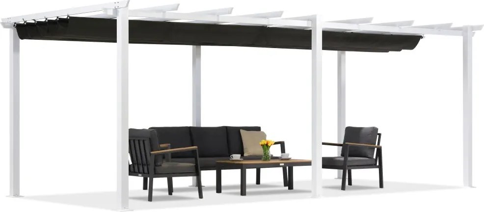 Terasová pergola Barbados 3x6 m Garden Point bílo-antracitová