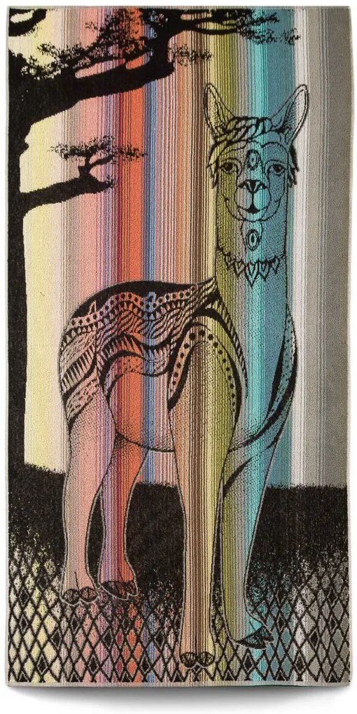 Plážová osuška Veba ZARA Africké léto lama II. Velikost: 75x150 cm