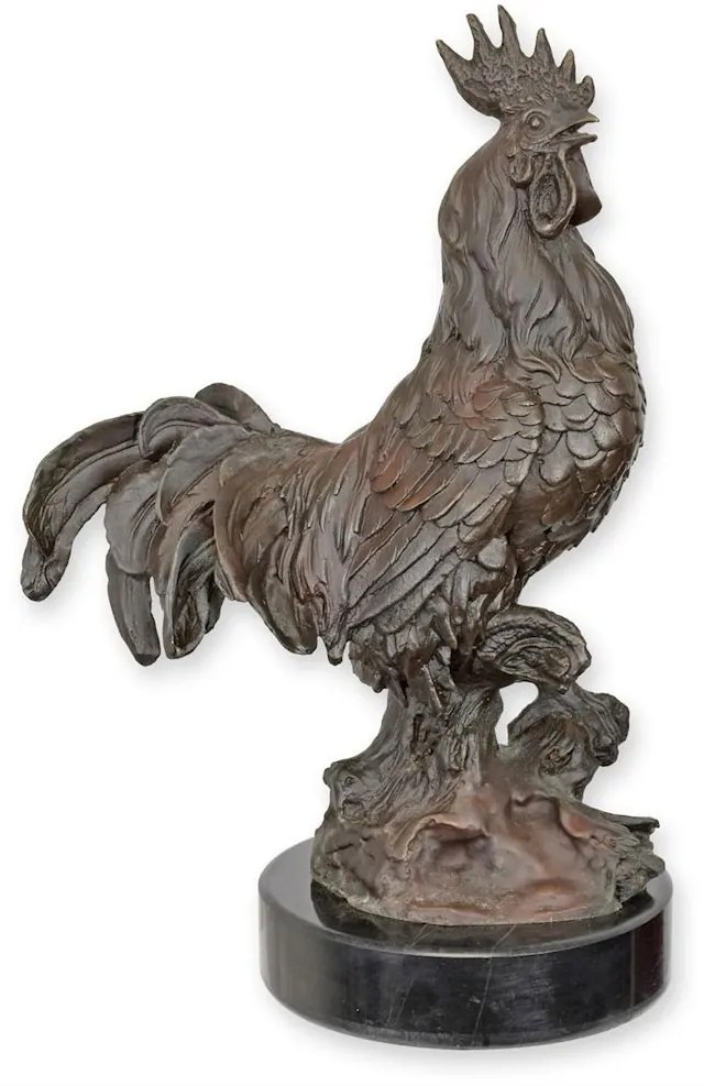 Bronzová socha Kohout – zvířecí figurína