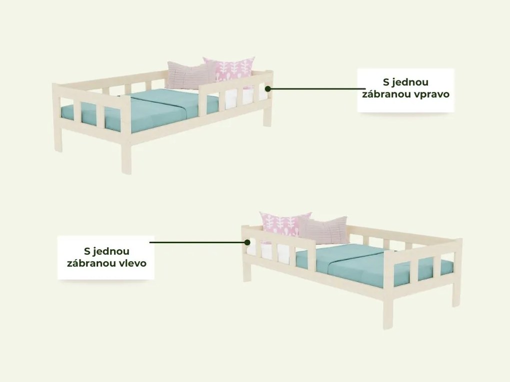 Benlemi Postele FENCE 4v1 s přední zábranou pro dvě děti Zvolte barvu: Tmavě šedá, Zvolte rozměr: 90x200 cm, Zvolte zábranu: Obě vlevo