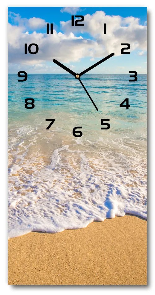 Wallmuralia Nástěnné hodiny tiché Tropická pláž 30x60 cm