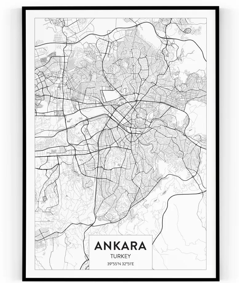Plakát / Obraz Mapa Ankara Pololesklý saténový papír 210 g/m² A4 - 21 x 29,7 cm