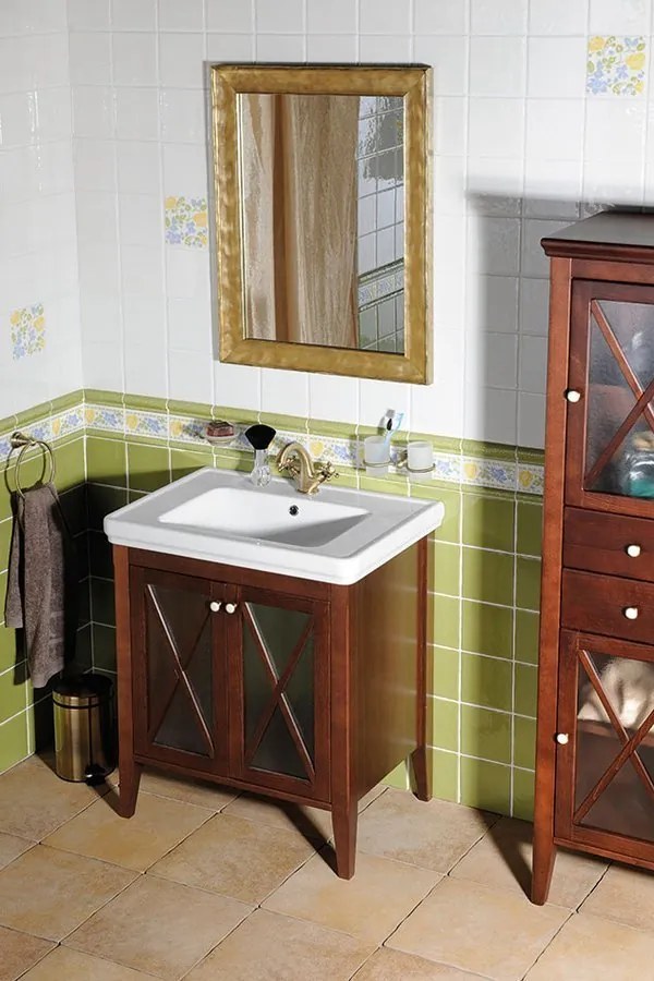 SAPHO CROSS retro umyvadlová skříňka 70x81x47cm, buk CR375