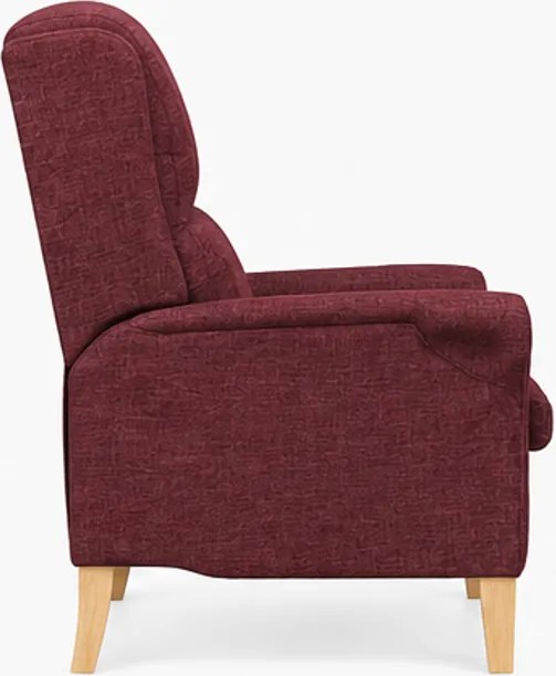 křeslo relaxační, odpočinkové, ušák, dřevo/textil, 101x95x75 cm, přírodní/vínová, Dekorino KR20260037