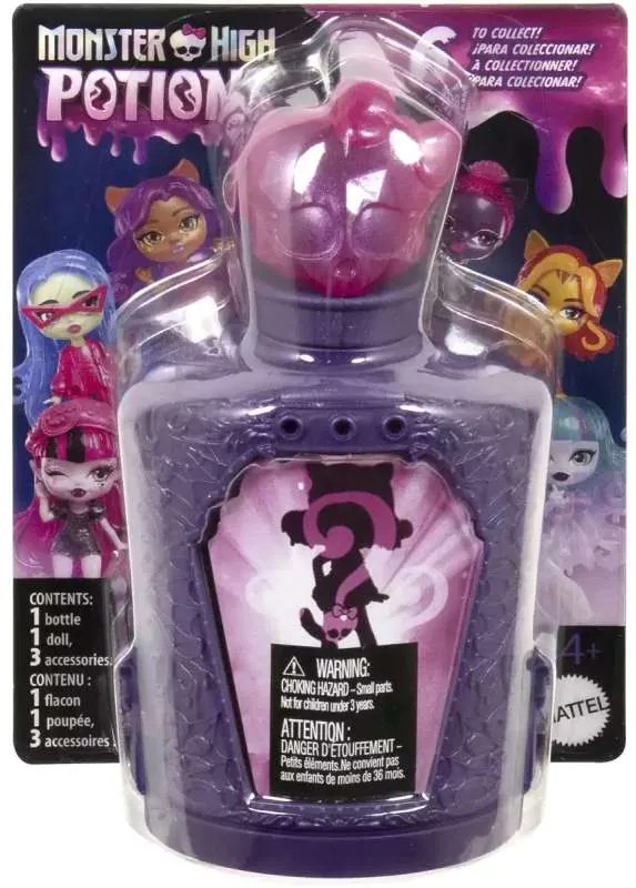 Panenka monster high elixíry s malou monsterkou, překvapení a odhalení pomocí vody