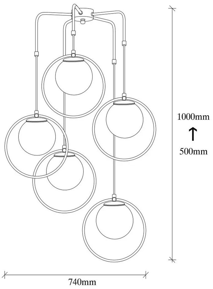 Černé kovové závěsné svítidlo Opviq lights Satyros