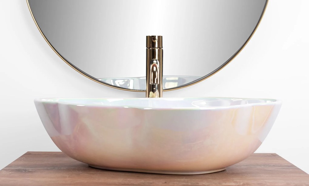 Rea Pearl Akkoya, umyvadlo na desku 505x380x135 mm, vícebarevné, REA-U3309