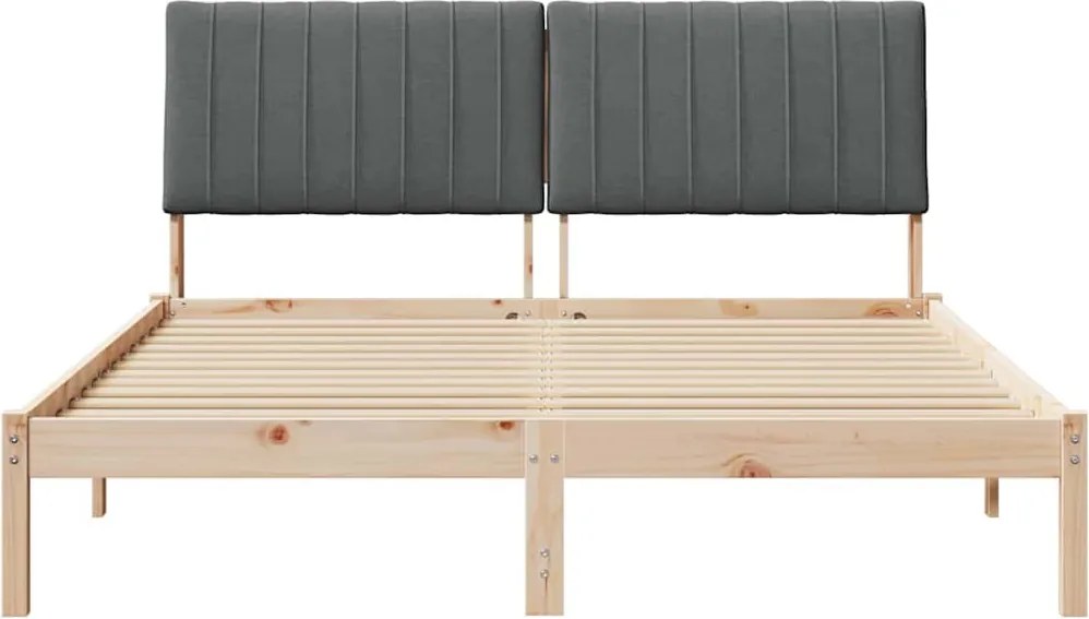 Rám postele s čelo Hnědá 160 x 200 cm Masivní borové dřevo 3394409