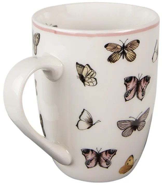 Porcelánový hrnek se vzorem motýlků Butterfly Paradise – 350 ml