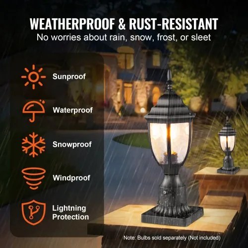 2 PC Soumrak do úsvitu Svítidlo na sloup venkovní lampy 390 mm Držák na sloup