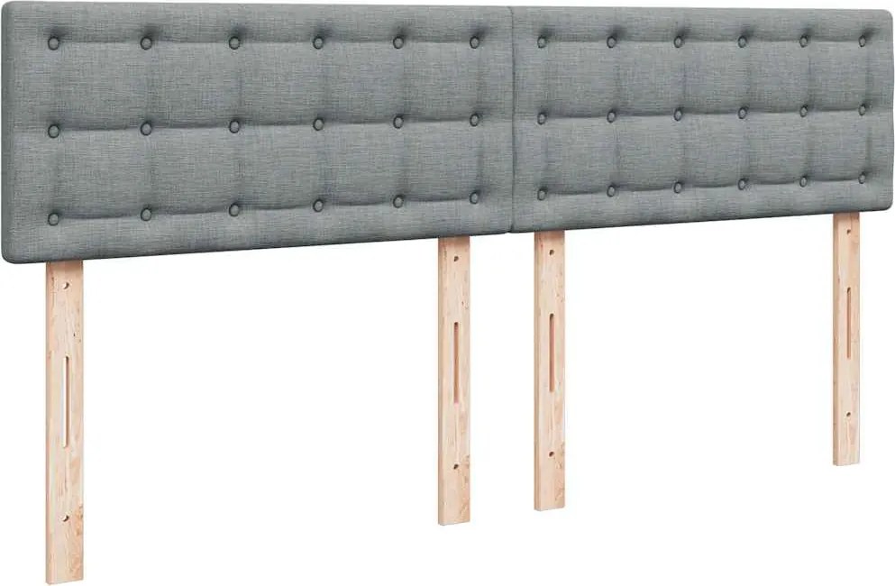 Box spring postel s matrací světle šedá 200 x 200 cm textil 3287577