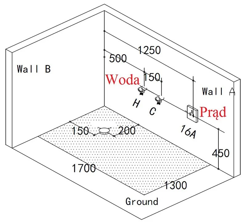 BPS-koupelny Hydromasážní vana HYD-TU913BL 170x130 ČERNÁ s ohřevem vody