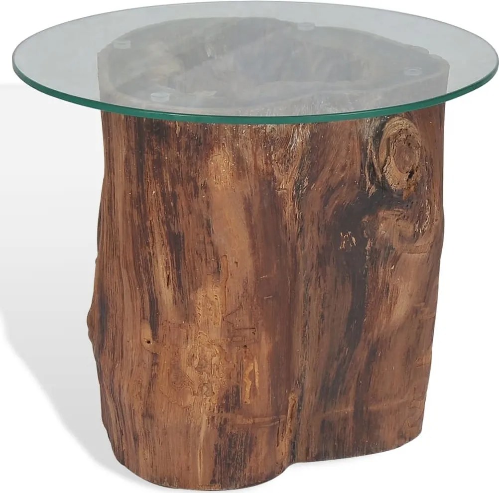 vidaXL Konferenční stolek teak a sklo 50 x 40 cm [245069]