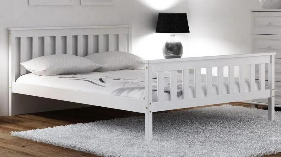 ImportWorld Dřevěná postel Adam 90x200 + rošt ZDARMA (Barva dřeva: Bílá)