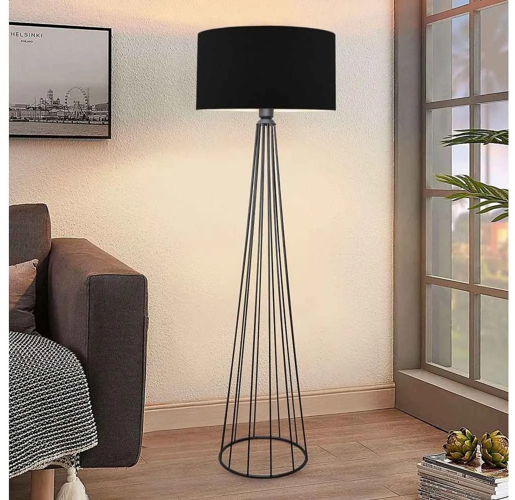 Designová stojanová lampa Fellini II 155 cm černá