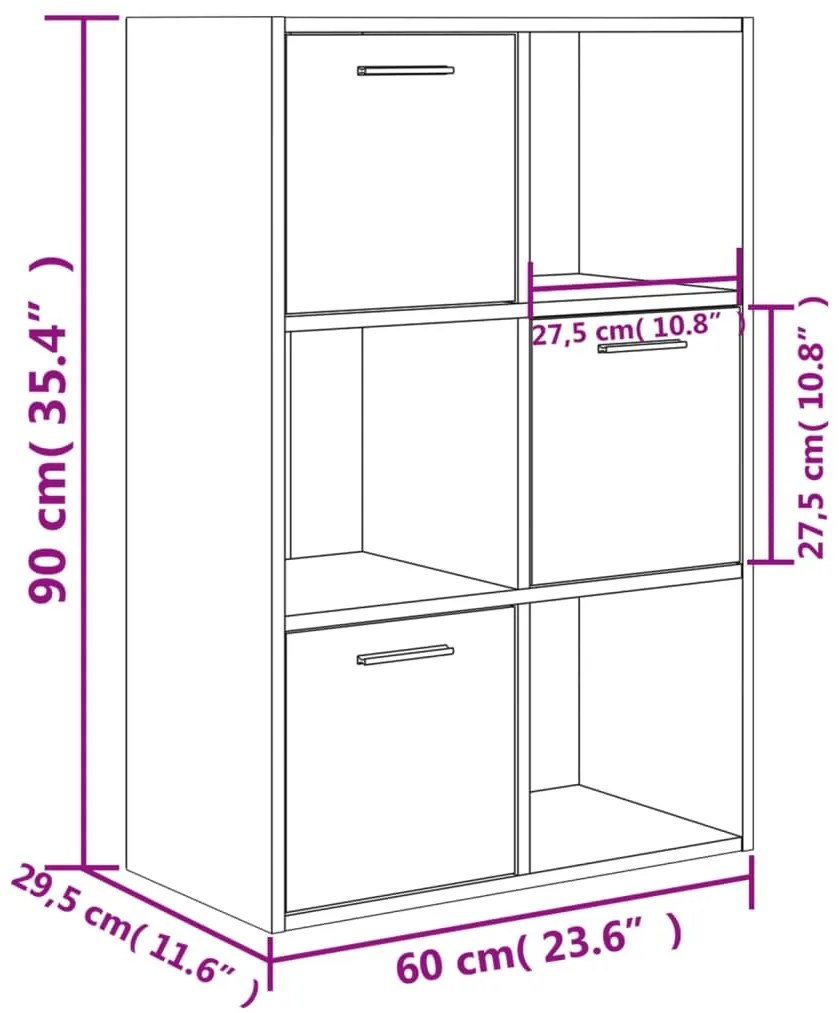 vidaXL Marketos Úložná skříňka dub sonoma 60 x 29,5 x 90 cm dřevotříska