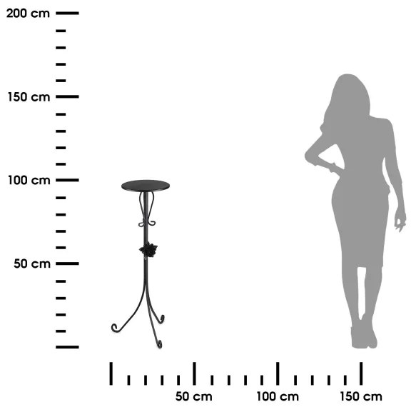 Stojan na květiny 95x39 cm černá