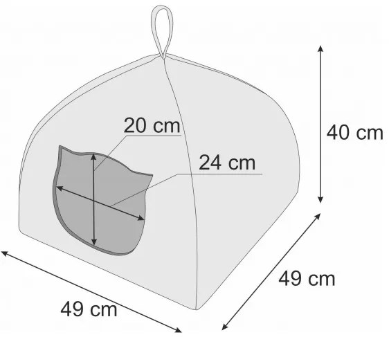 Domeček pro kočku IGLOO R3 károvaný, hnědý