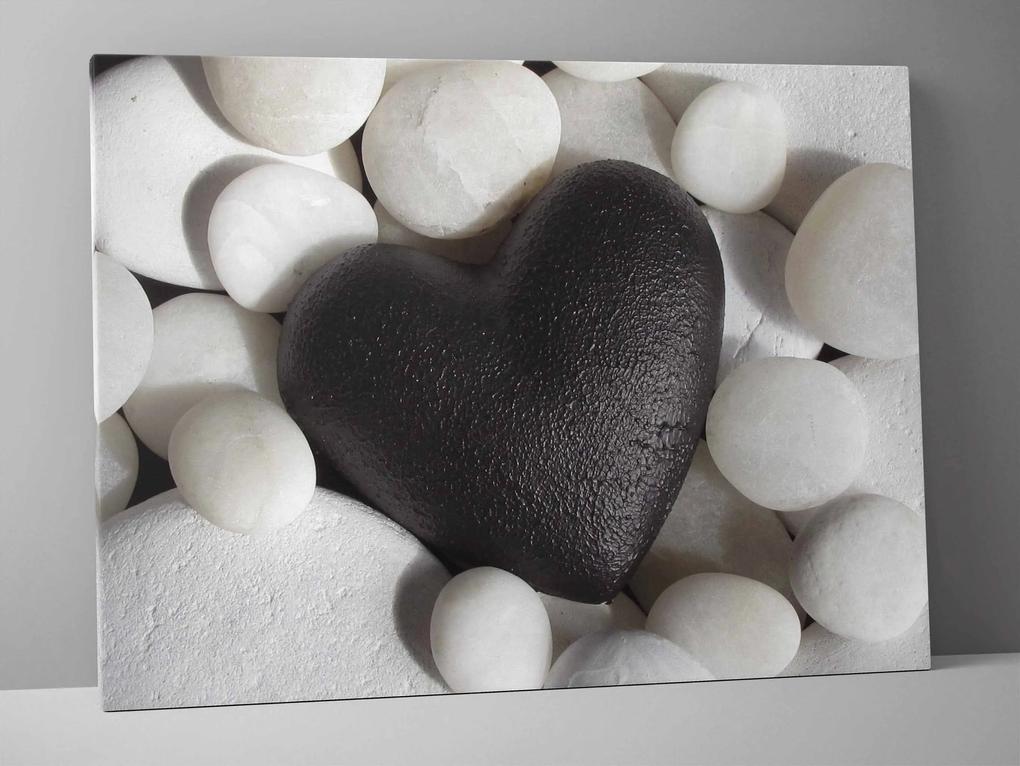 Liox Obraz srdce black and white Rozměr: 90 x 60 cm