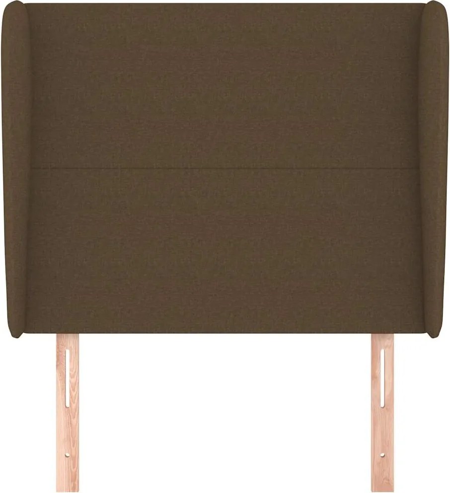 Čelo postele typu ušák tmavě hnědé 103x23x118/128 cm textil 3117669
