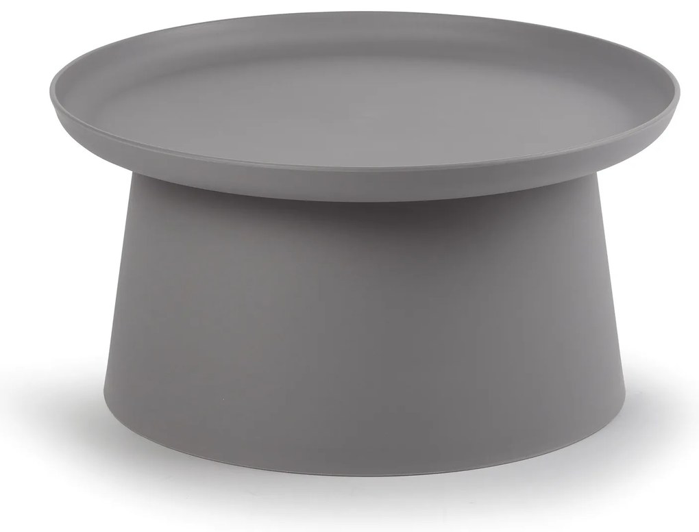 Plastový kávový stolek FUNGO, průměr 70 cm, šedý