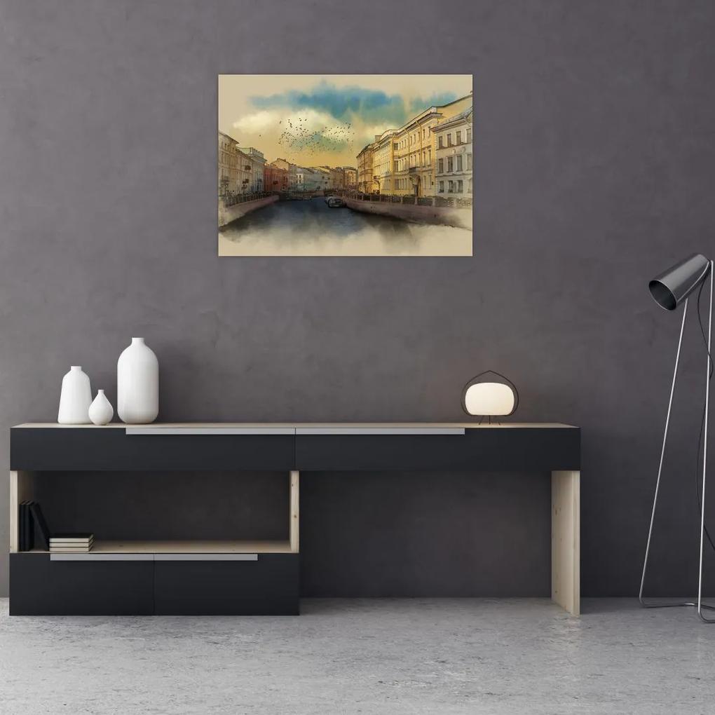 Skleněný obraz - Řeka Moyka, Petrohrad, Rusko (70x50 cm)
