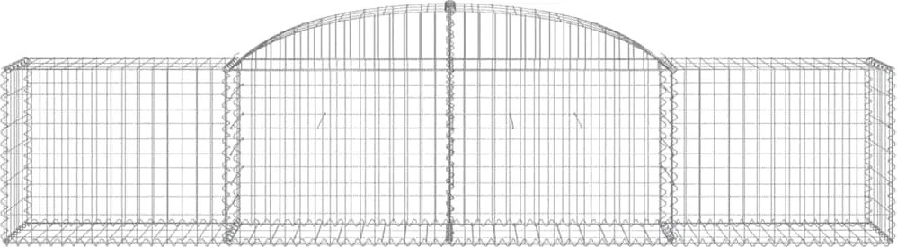Klenuté gabionové koše 11 ks 300x50x60/80 cm pozinkované železo 3146674