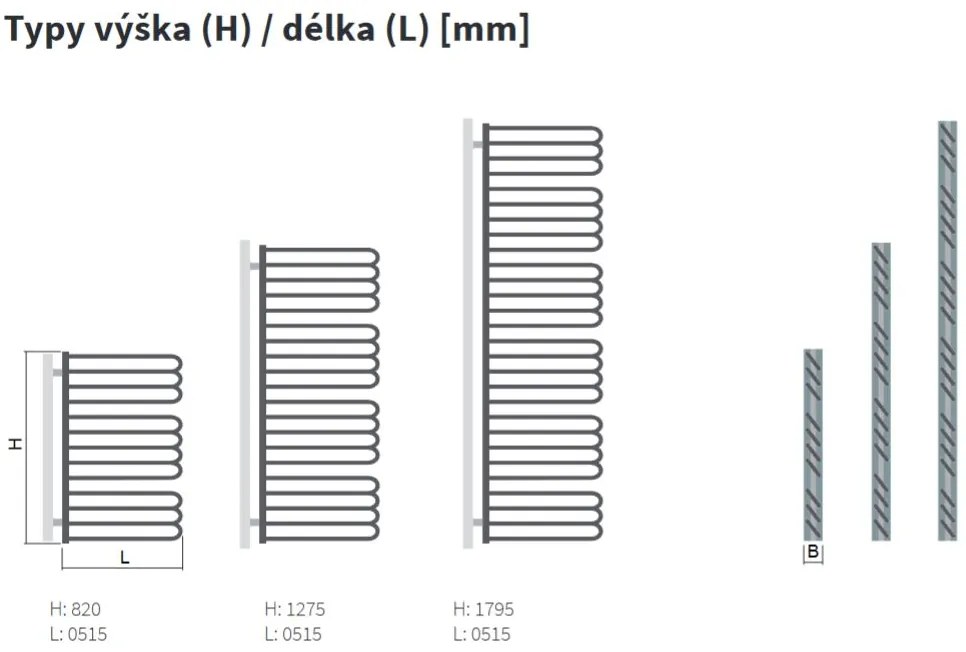 Isan Space 1275 x 515 mm koupelnový prostorový radiátor bílý